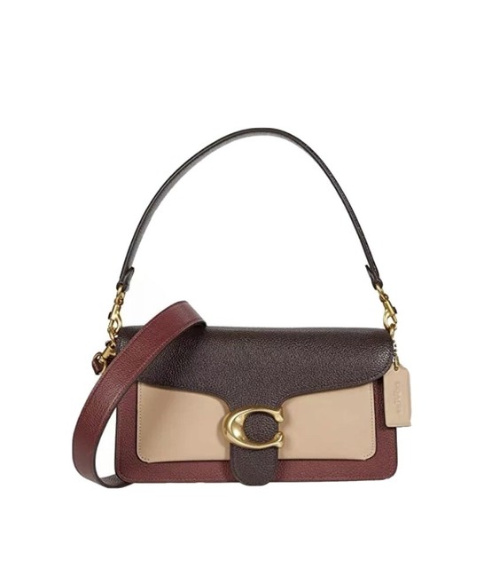 Coach 76105 Tabby Colorblock Leather Shoulder Bag 26 Purse Wine Multi ...