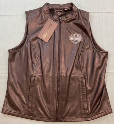 NEW GENUINE HARLEY DAVIDSON 97007-24VW Woman's XL Leather Vest | eBay