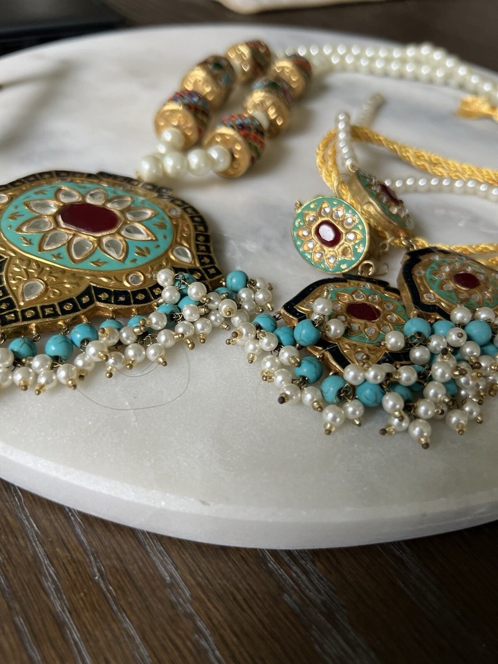 Pakistani/Indian Women's Designer Jewllery Kundan Real Stones | eBay