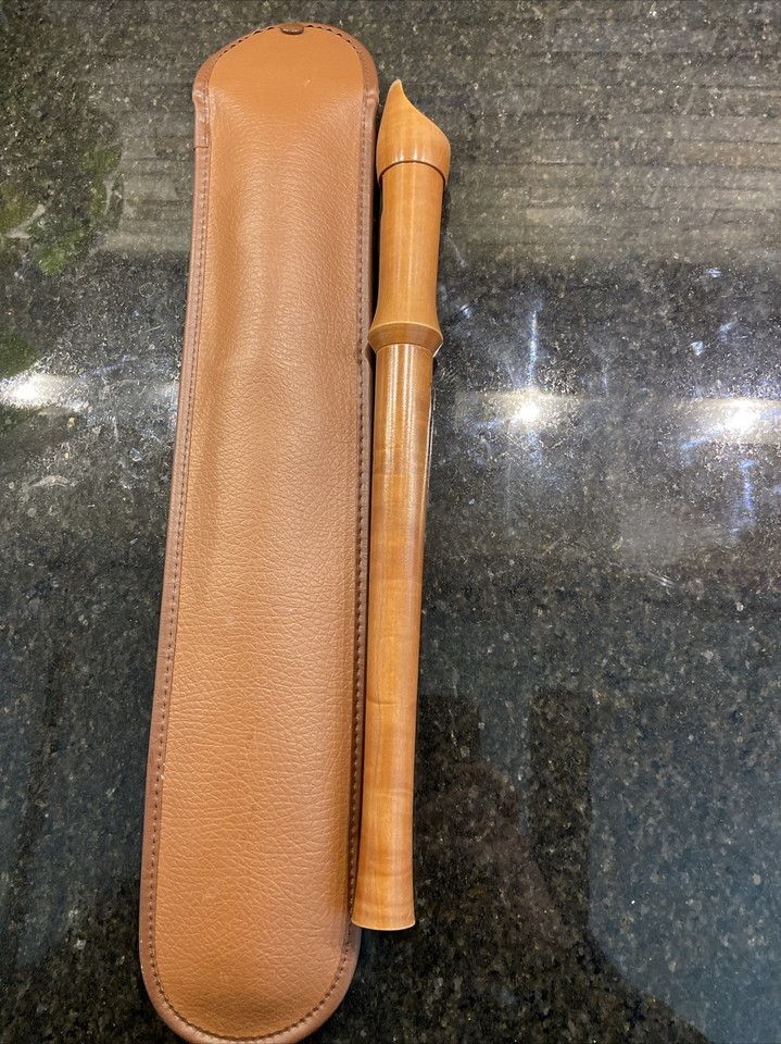 Vintage Wooden Recorder Flute With Echt 2 Prym Leather Case Made in ...