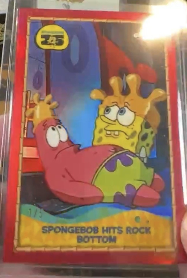 2025 Topps Chrome SpongeBob SpongeBob Hits Rock Bottom 25th Rare Insert ...