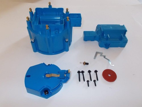6 CYLINDER HEI Distributor Cap, Coil Cover & Rotor Kit BLUE GM-CHEVY ...