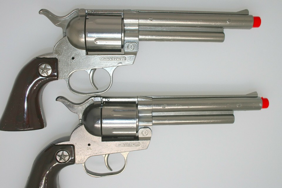 Cap Gun Revolver Die Cast Pistols PAIR of 2 Made in Spain 12shot | eBay