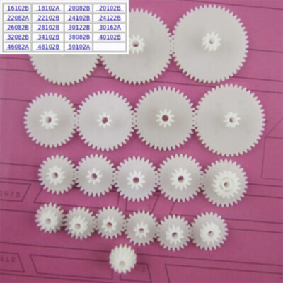 19 pcs Plastic Gears Kit Double Layer Cog Wheel Toy Model Car DIY Hole ...
