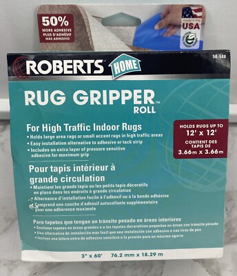 Roberts Gripper Indoor Rug Tape Nylon Mesh Blue 3” x 60' 50-588 NEW | eBay