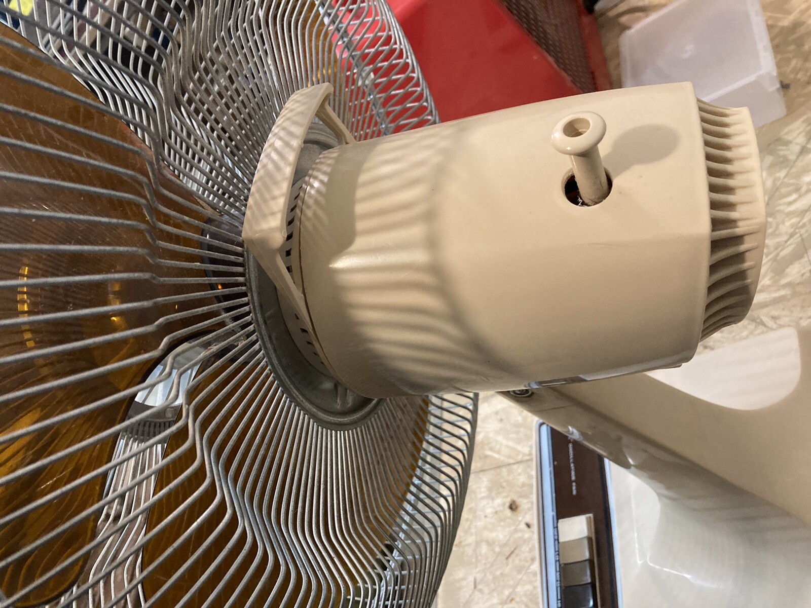 Vintage Galaxy Fan 12" Cream Brown Amber Oscillating 3 Speed Tested ...