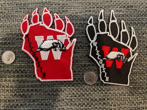 (2) UNIVERSITY OF Wisconsin Badgers Vintage Embroidered Iron on Patch 4 ...