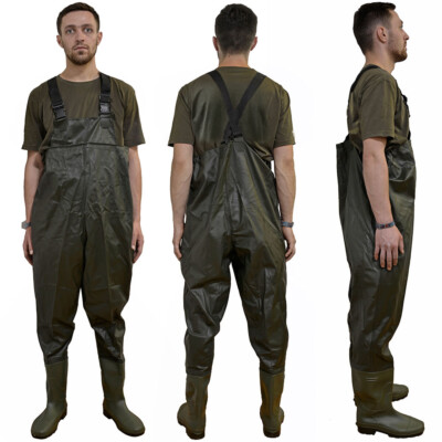 Chest Waders PVC Waterproof Size 7 8 9 10 11 12 Fly Coarse Fishing ...