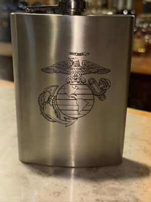 New 8oz stainless steel flask, USMC | eBay
