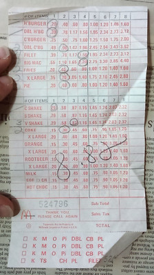 Vintage - McDonald's Receipt | eBay