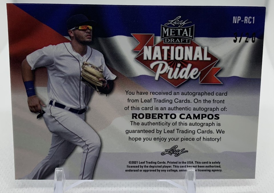 2021 Leaf Metal Draft National Pride Roberto Campos Auto /20 NP-RC1 | eBay