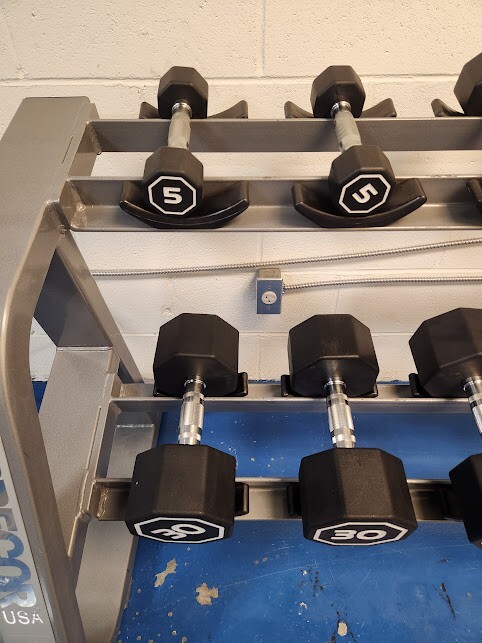 Precor Icarian 2 Tier Saddle Dumbbell Rack (10 Pairs), DUMBBELLS NOT ...