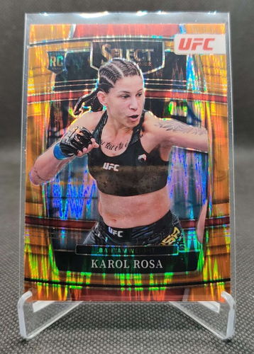 2022 Select UFC #3 Karol Rosa Rookie Concourse Orange Flash Prizm MMA ...