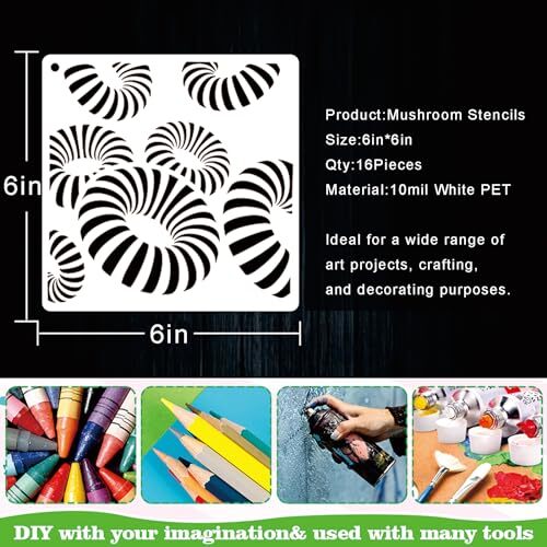 16 Pcs Drawing Stencil Painting Stencils Template, Reusable Solid ...