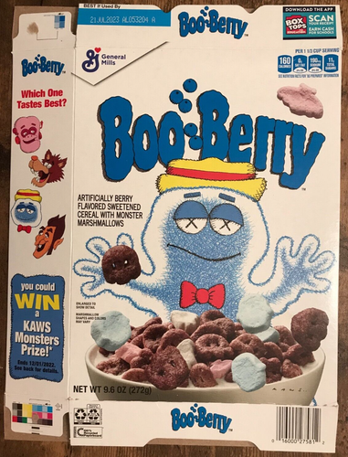 EMPTY Boo Berry KAWS Monsters Cereal Box Halloween Monster Cereals GM ...