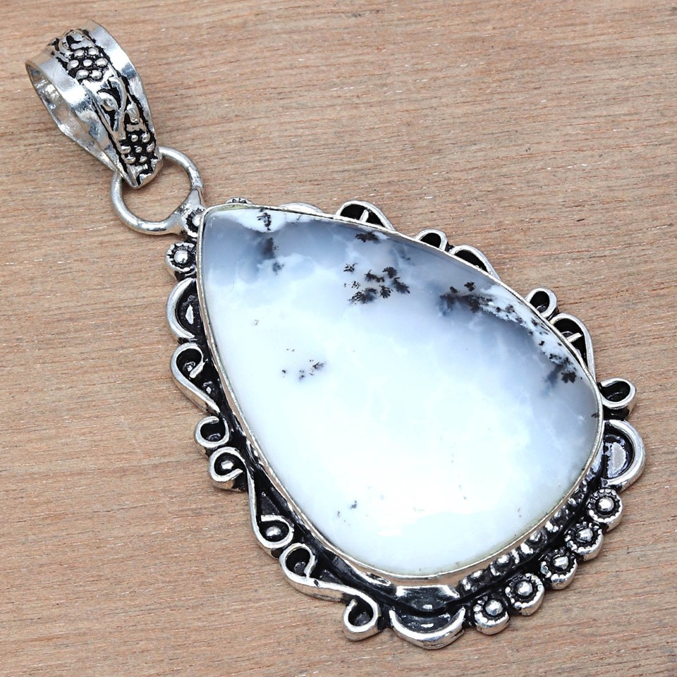 Pendant Dendritic Opal Gemstone Handmade Gift For Her Silver Jewelry 2. ...