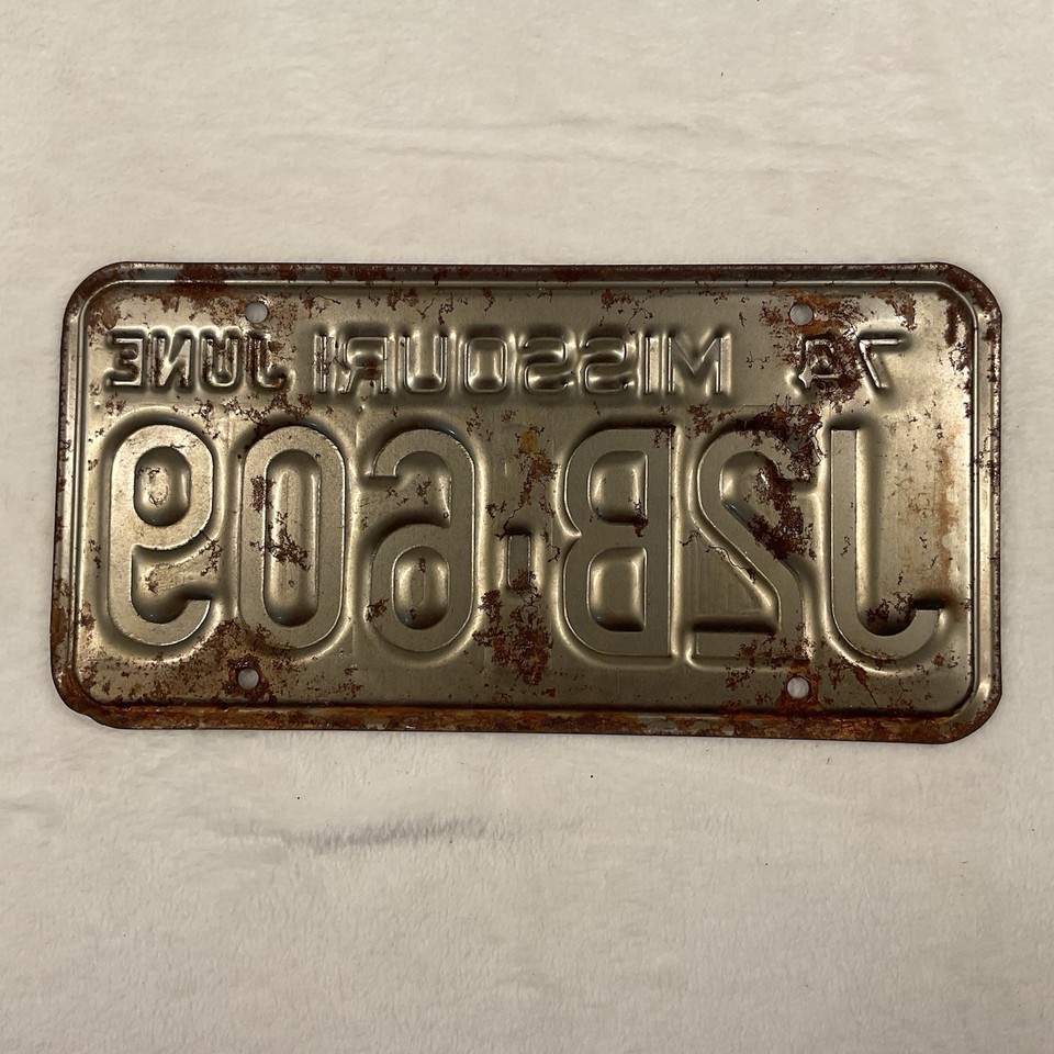 Vintage 1974 Missouri MO License Plate June J2B-609 Patina Character | eBay