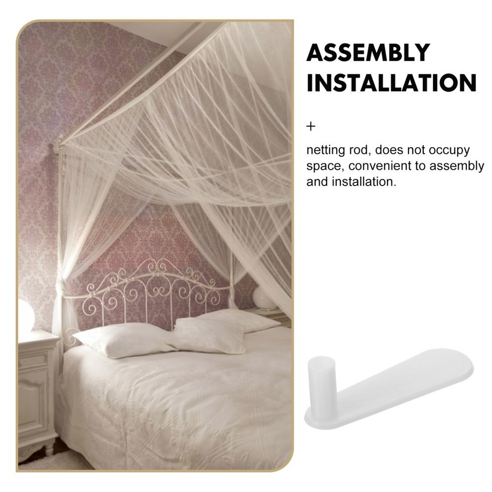4 Pcs Bed Net Bracket Rod Protectors Canopy Support Columns Frame ...