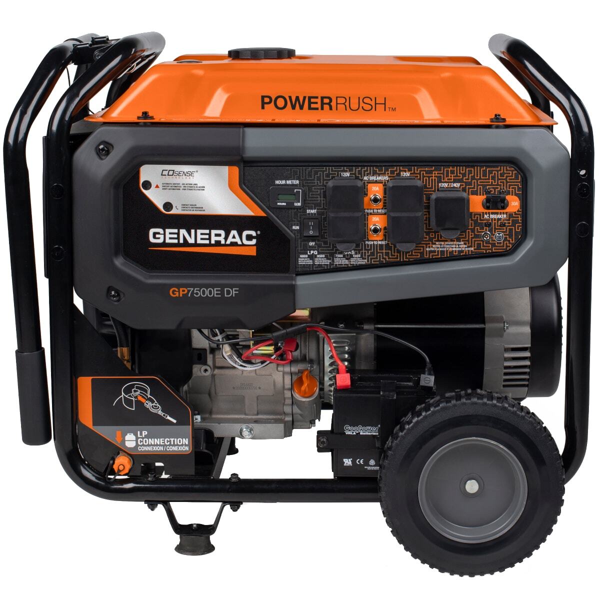 Generac GP7500E DF - 7500 Watt Electric Start Dual Fuel Portable ...