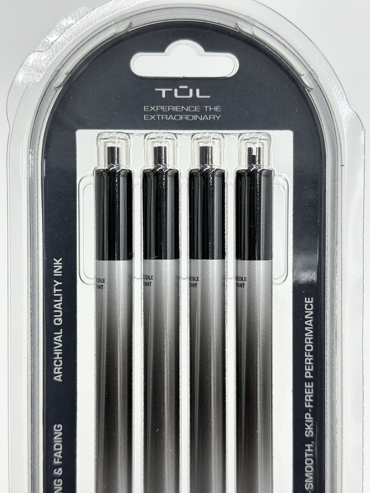 TUL GL Series Pens, Needle Point, 0.7 mm, Black and Blue Ink Pens, 4 ...