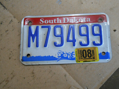 South Dakota SD S.D. motorcycle bike licence license plate | eBay