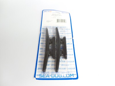 2 Sea-Dog 043050-1 Black Nylon 5" Open Base Cleats Boat Dock Fastener ...