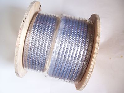 Clear Vinyl Coated Wire Rope Cable, 1/4" - 5/16", 7x19, 250 ft reel | eBay