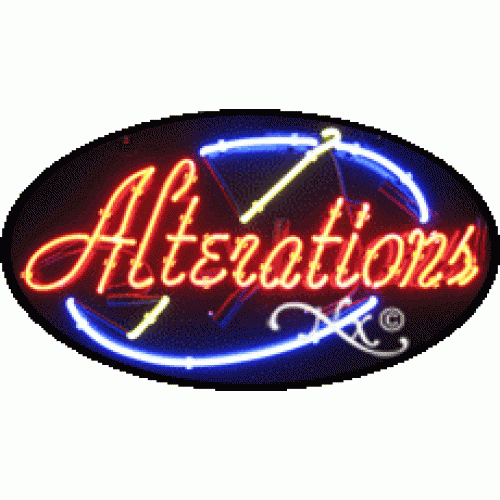 NEW "ALTERATIONS" 30x17 OVAL BORDER LOGO REAL NEON SIGN w/CUSTOM ...