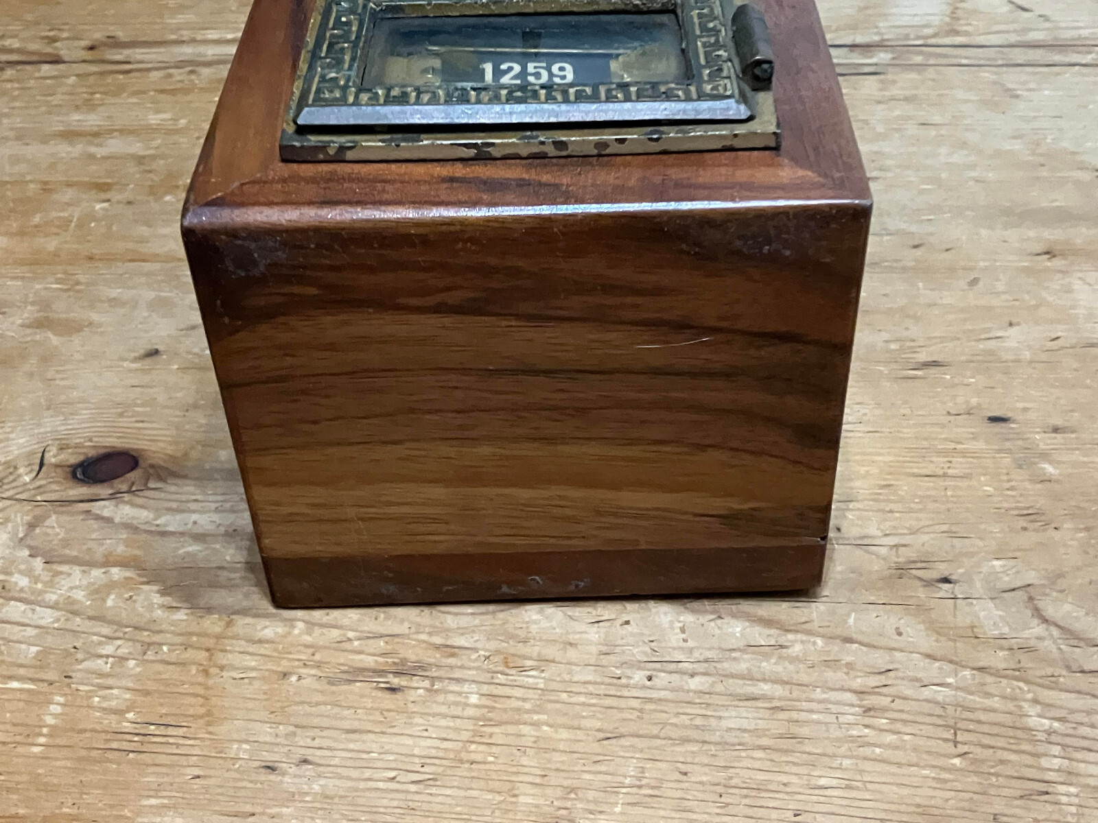 Vintage 1950s Wooden Post Office Box Lock Box Coin Bank Combination ...