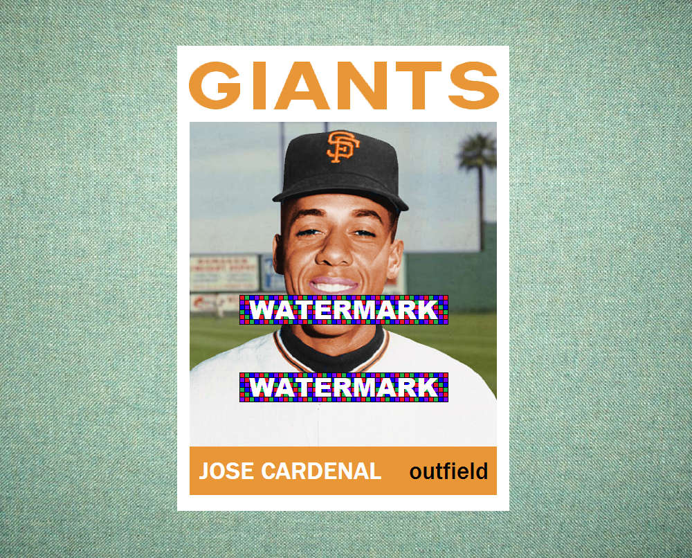 Jose Cardenal San Francisco Giants 1964 Style Custom Baseball Art Card ...
