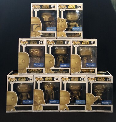 Funko Pop! Star Wars Gold Walmart Exclusives Lot Of Nine (9) Pops | eBay