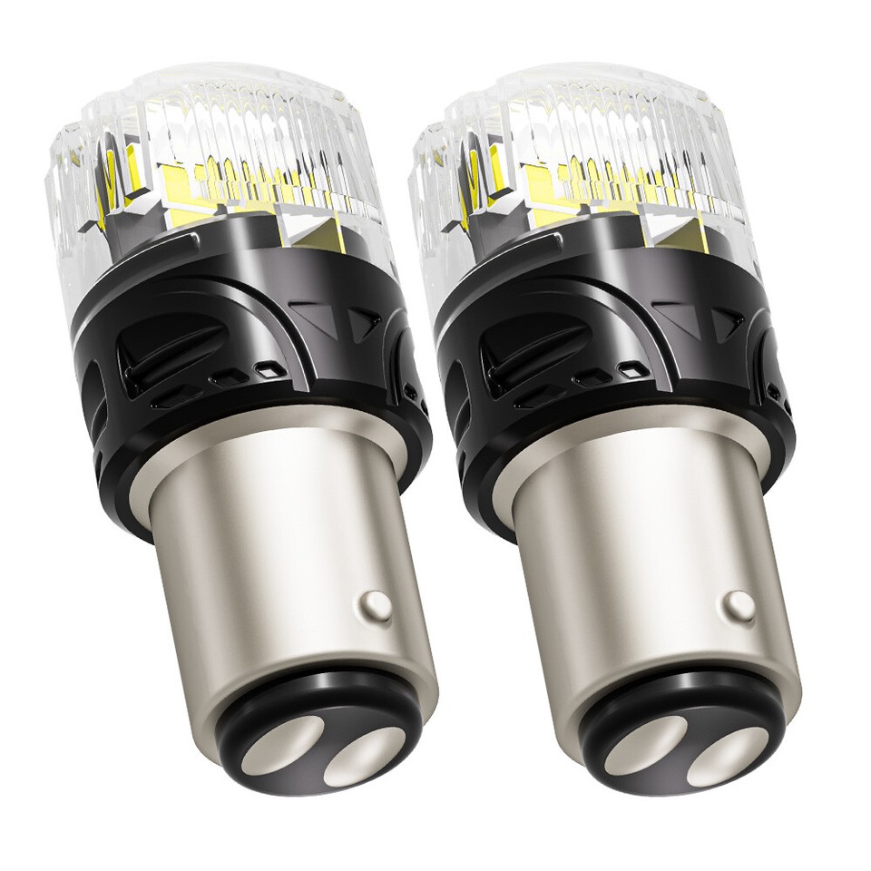 2x 1157 LED Turn Signal Brake Reverse Parking Light Bulb White ...