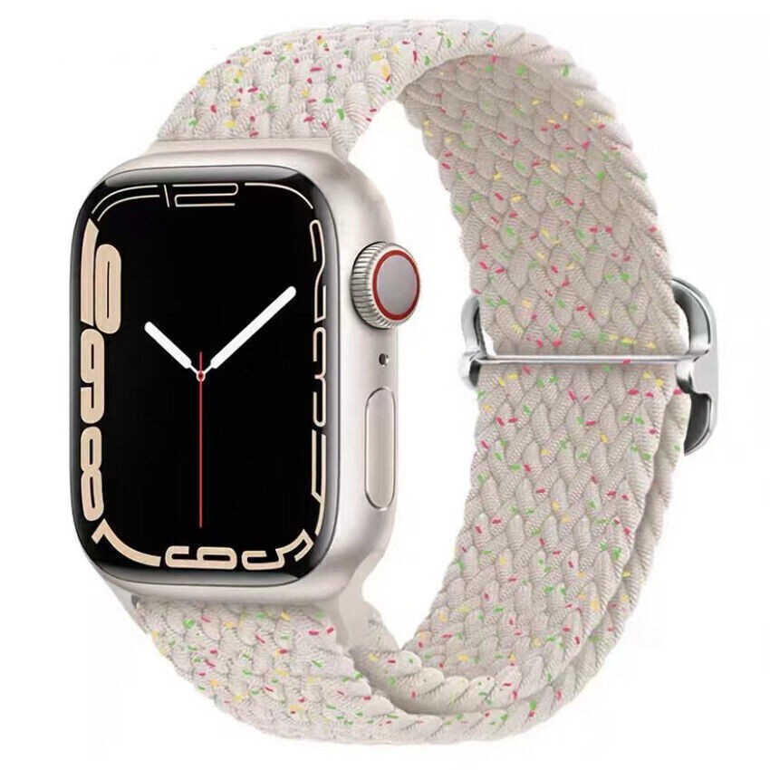 Adjustable Nylon Braided Solo Loop For Apple Watch Series 7 6 5 SE 41 ...