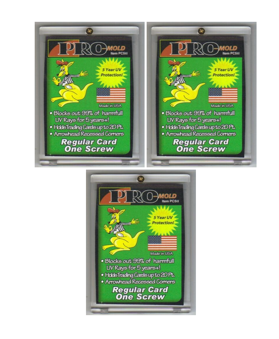 (3) Pro-Mold 1-Screw Screw-Down Card Holders Regular Card Size 20pt ...
