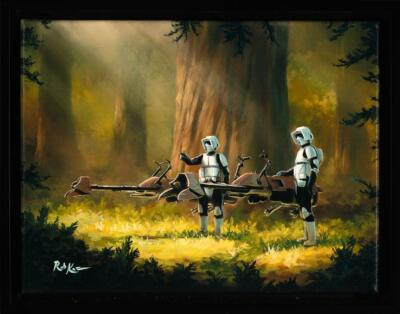 Star Wars Art Scouting Endor Artist Rob Kaz 10 x 13 LE Canvas Framed | eBay