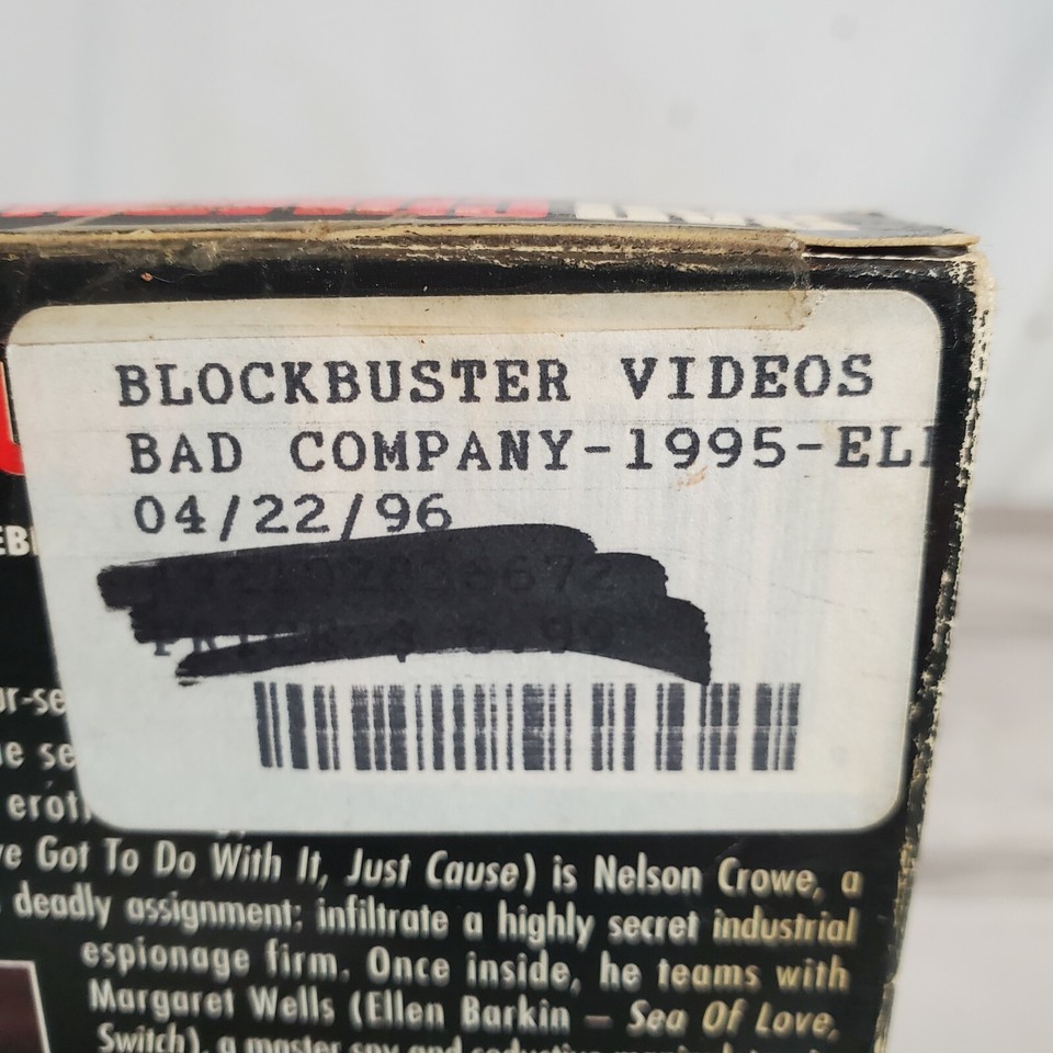 Vintage Blockbuster Rental Movie 1995 Video Bad Company VHS Barkin ...