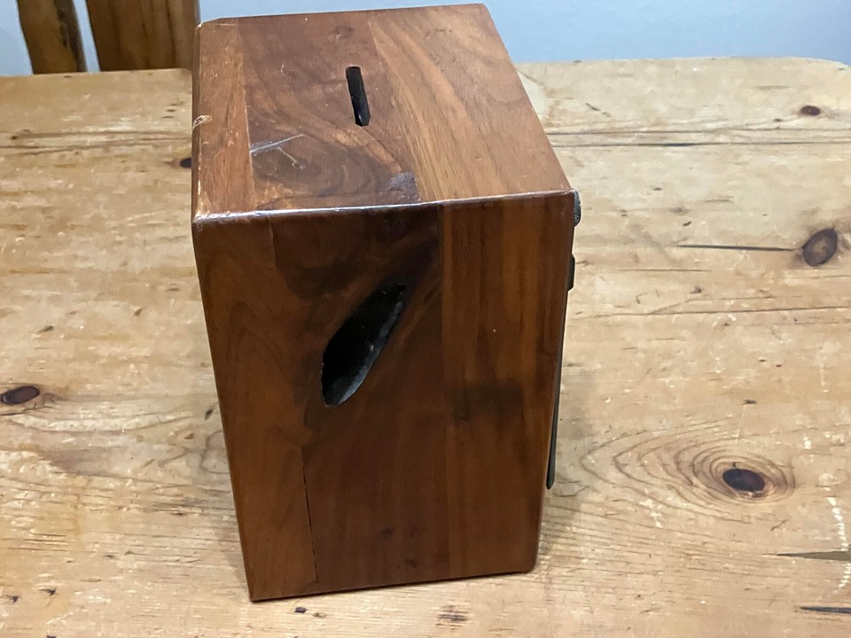 Vintage 1950s Wooden Post Office Box Lock Box Coin Bank Combination ...