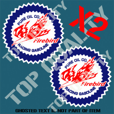 VINTAGE FIREBIRD PURE OIL Decal Sticker X2 Petroliana Americana Garage ...