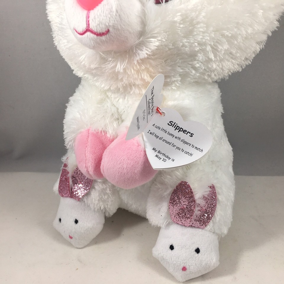 2020 TY Beanie Boos 9" Medium SLIPPERS White Easter Bunny Rabbit Plush ...