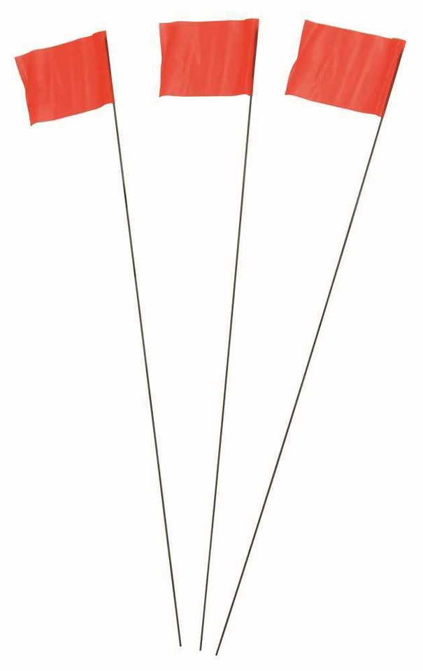 IRWIN 64100 Bundle Of (100) Survey Marking Stake Flags 21" 2" x 3 ...