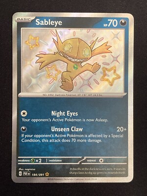 Shiny Sableye 184/091 - Pokémon Paldean Fates | eBay