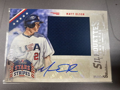 Matt Olson 2015 Stars & Stripes Jumbo SSP Patch AUTO Card /99 Atlanta ...