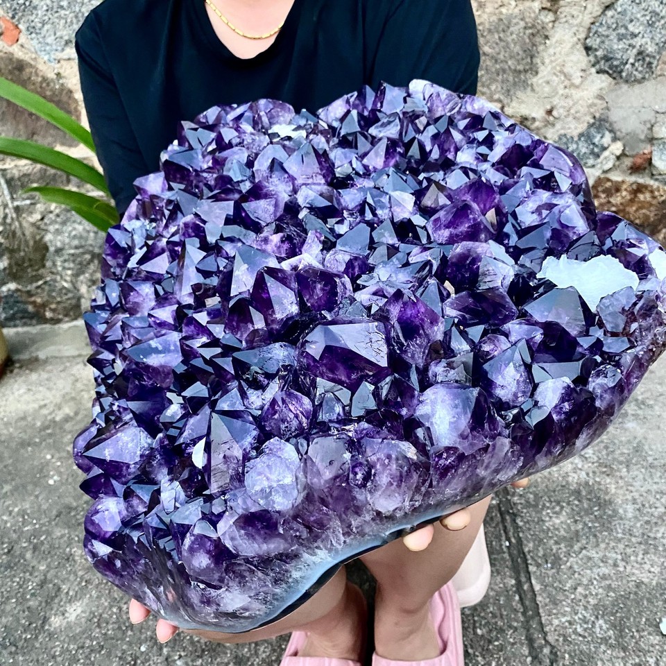 60LB Natural Rare Brazilian Amethyst Crystal Point Stone Cluster Quartz ...