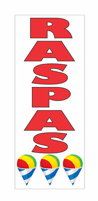 Vertical RASPAS Banner Sign 2x5 for Raspas Sno Ball Shaved Ice Stand or ...