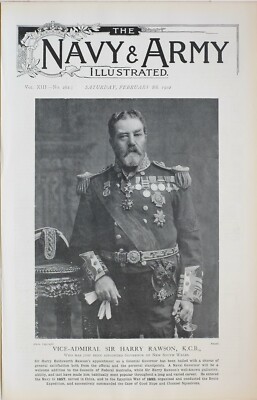 1902 PRINT VICE ADMIRAL SIR HARRY RAWSON GOVERNOR OF NEW SOUTH WALES ...