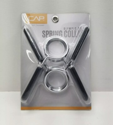 1 Set of New CAP OLYMPIC 2" Spring Clips Weight Bar Collars W/ Rubber ...