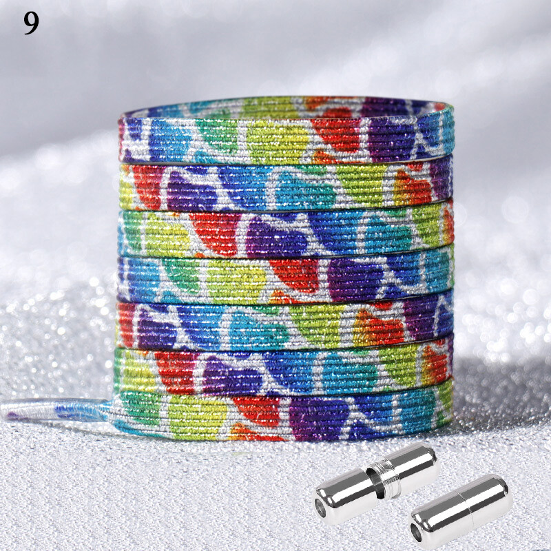 Gradient Color Shiny Shoes Laces Double Buckle Lazy Shoelaces Shoe ...