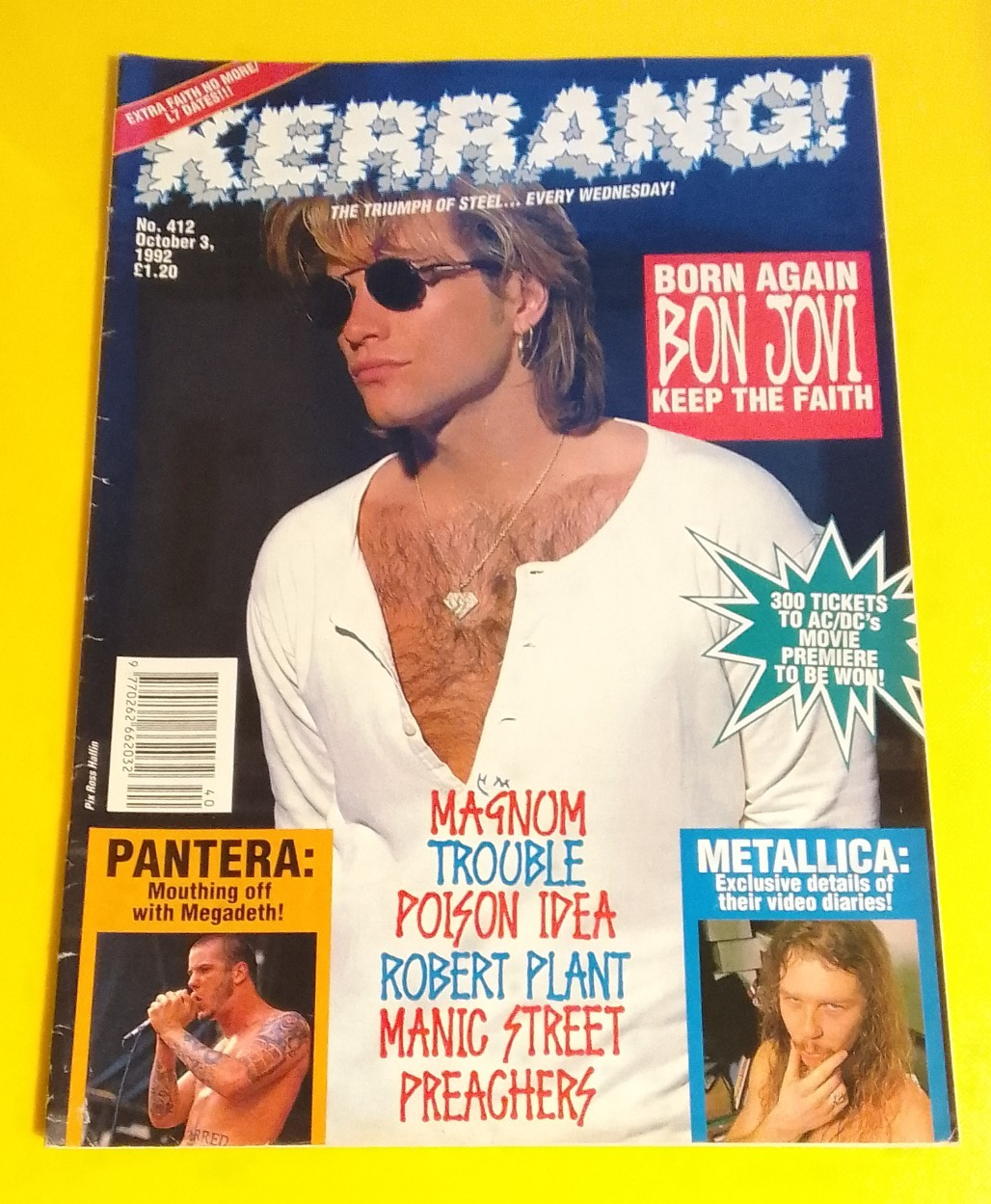 Kerrang! No.412 October 3 1992 - Bon Jovi, Pantera, Metallica, Magnum ...