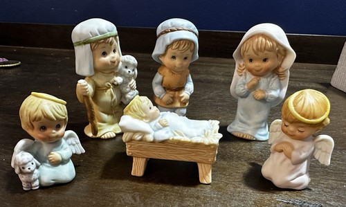 Vtg Gift World of Gorham Nativity Set Taiwan Children 6 Piece Set Read ...