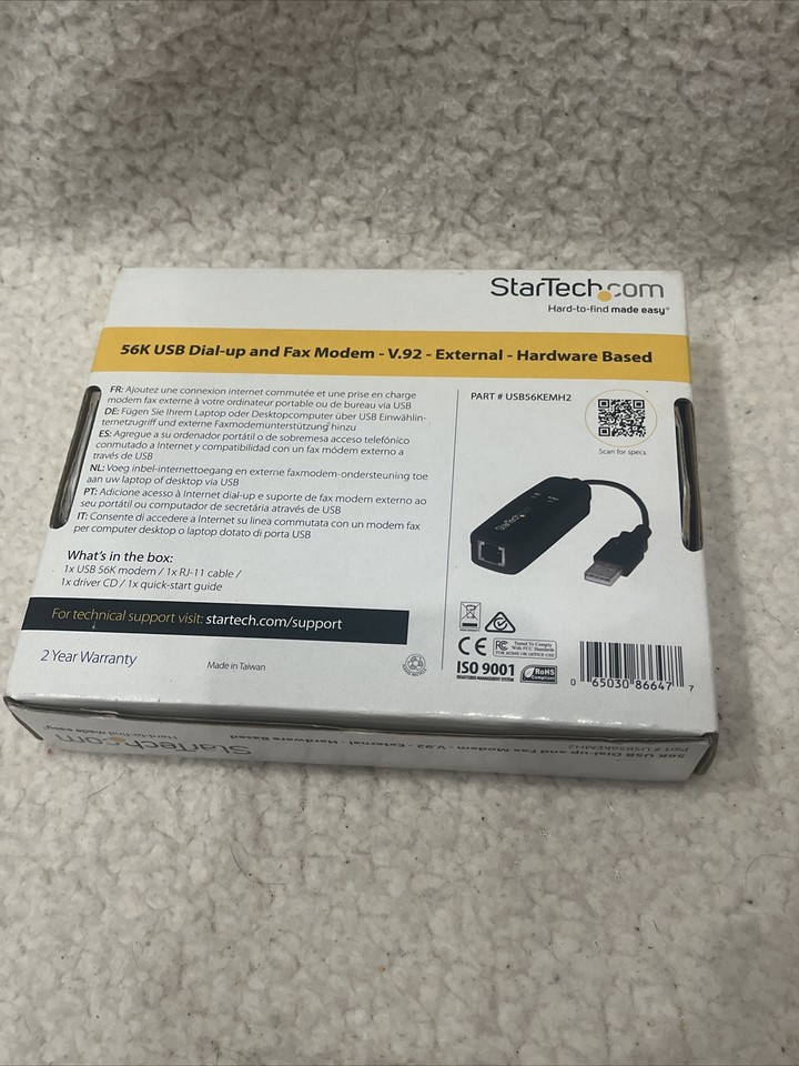 StarTech 56K USB Dial-up and Fax Modem V.92 External Hardware Based | eBay